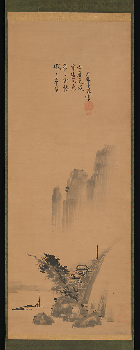 Zen Master with Meditation Staff, and Chinese-Style Landscapes ...