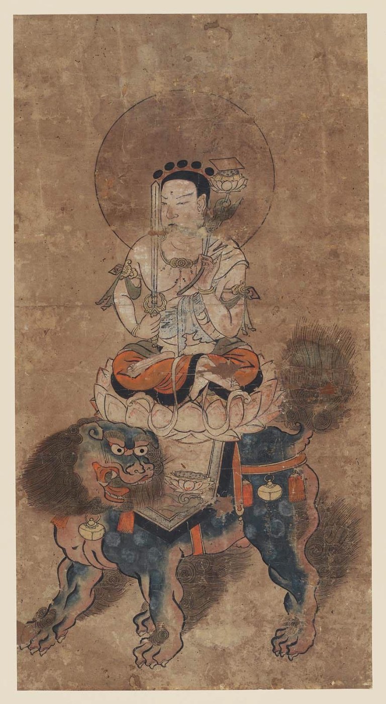 Monju, the Bodhisattva of Wisdom, and Lion – Buddhism now
